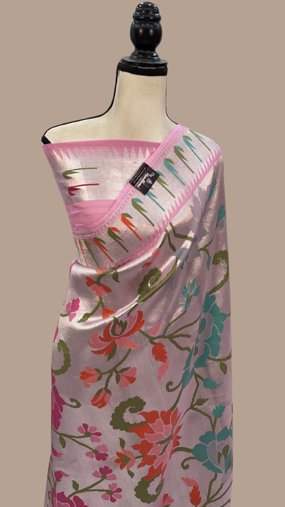 Pure Tussar Georgette Brocade Handloom Banarasi Saree | The Handlooms