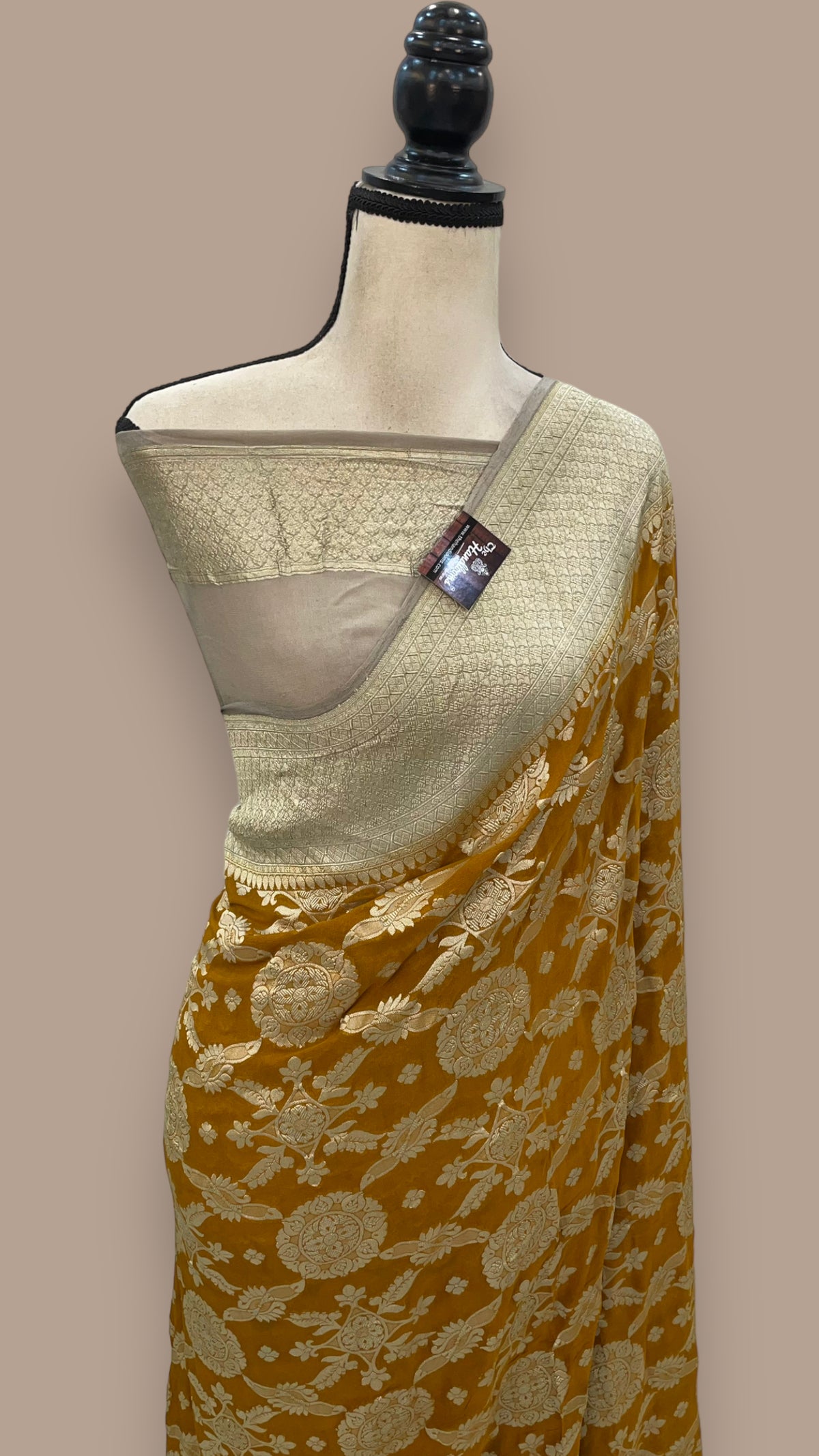 Pure Khaddi Georgette Handloom Banarasi Saree - Water zari | The Handlooms
