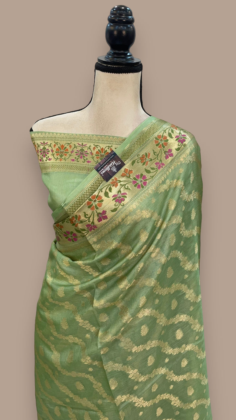 Pure Tussar Silk Handloom Banarasi Saree — The Handlooms