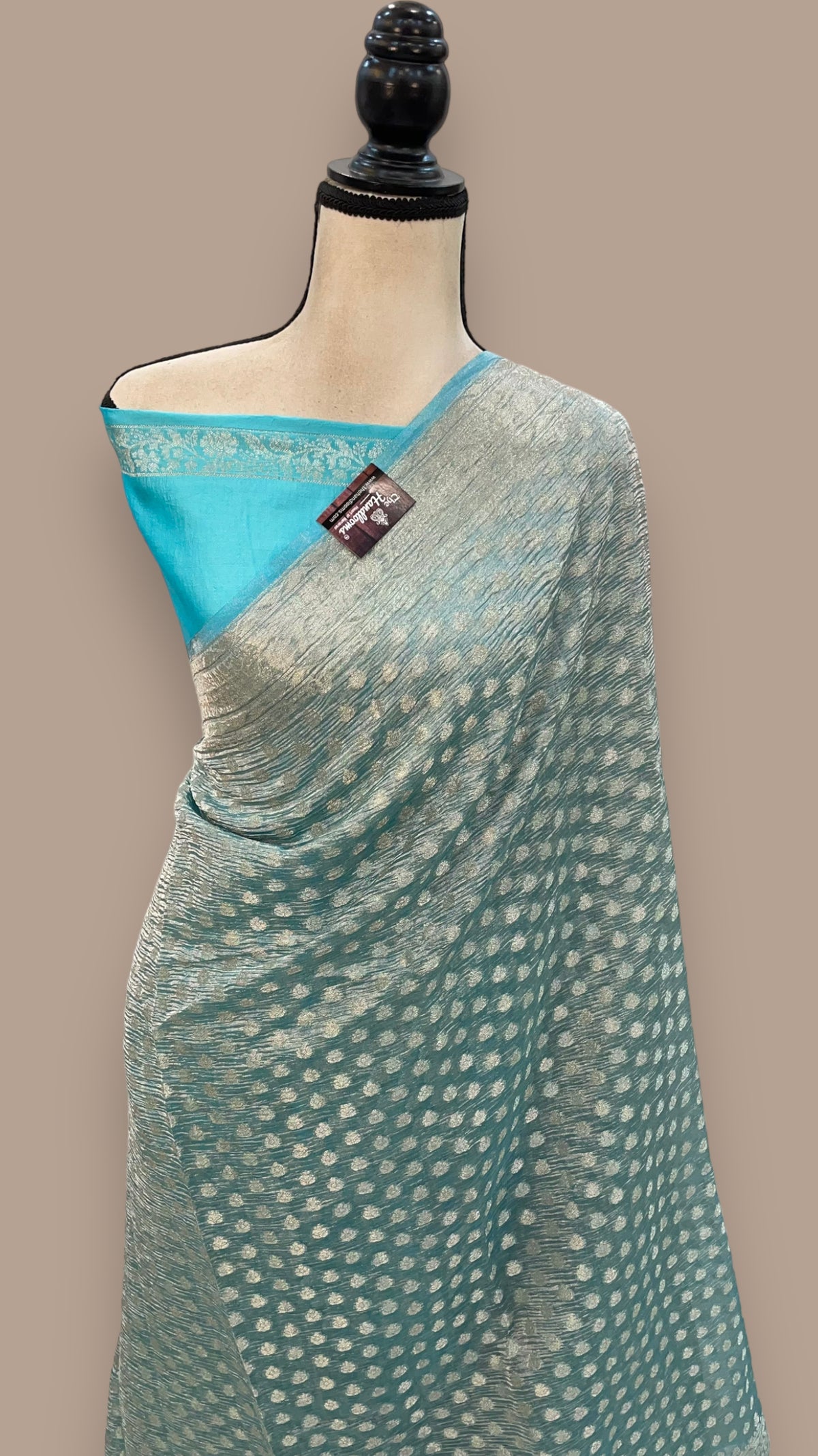 Pure Kora Tissue Crush Handloom Banarasi Saree | The Handlooms