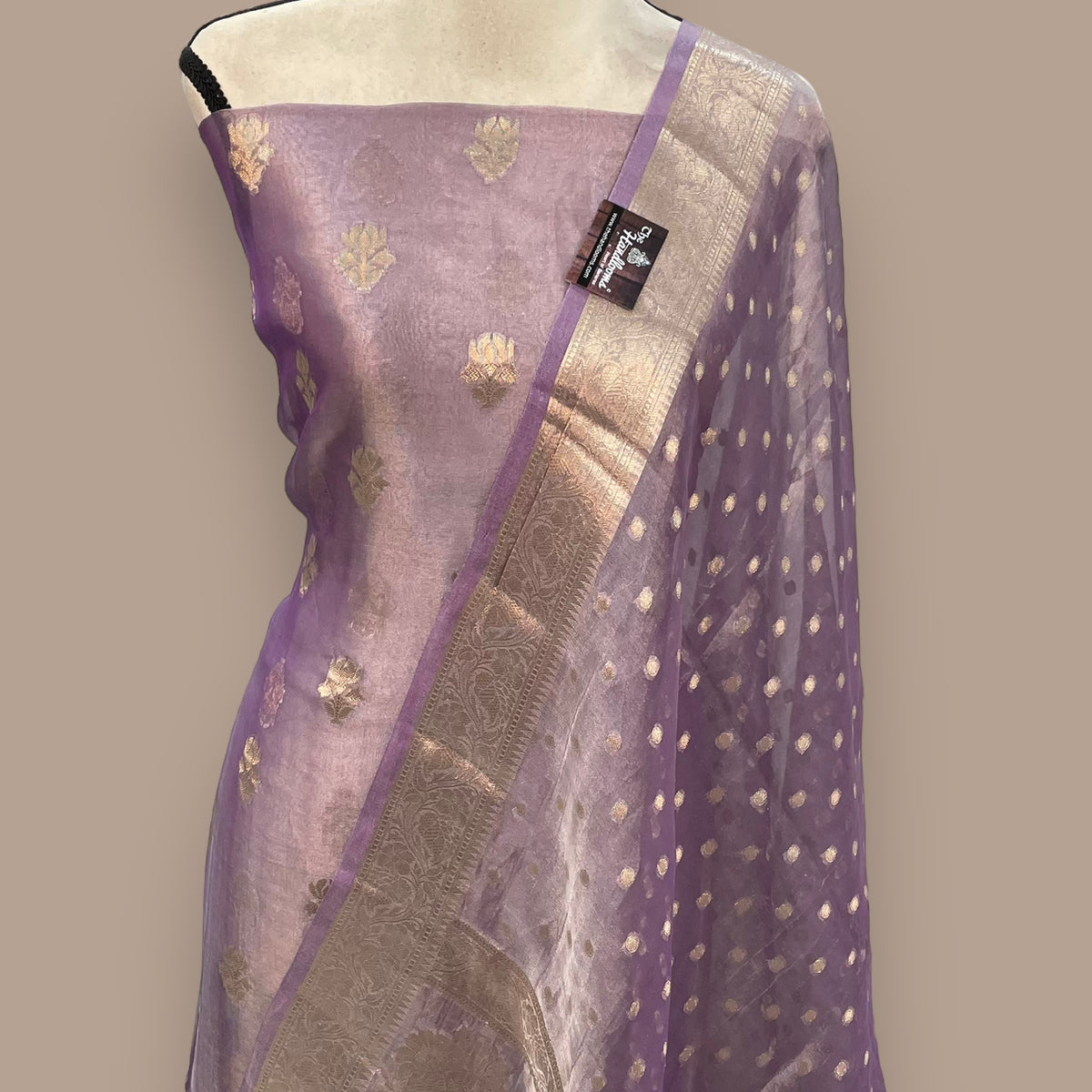Mauvee Pure Kora Tissue Handloom Banarasi Dress material — The Handlooms