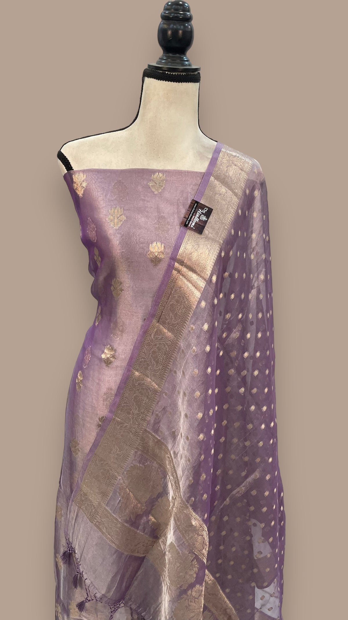 Mauvee Pure Kora Tissue Handloom Banarasi Dress material — The Handlooms