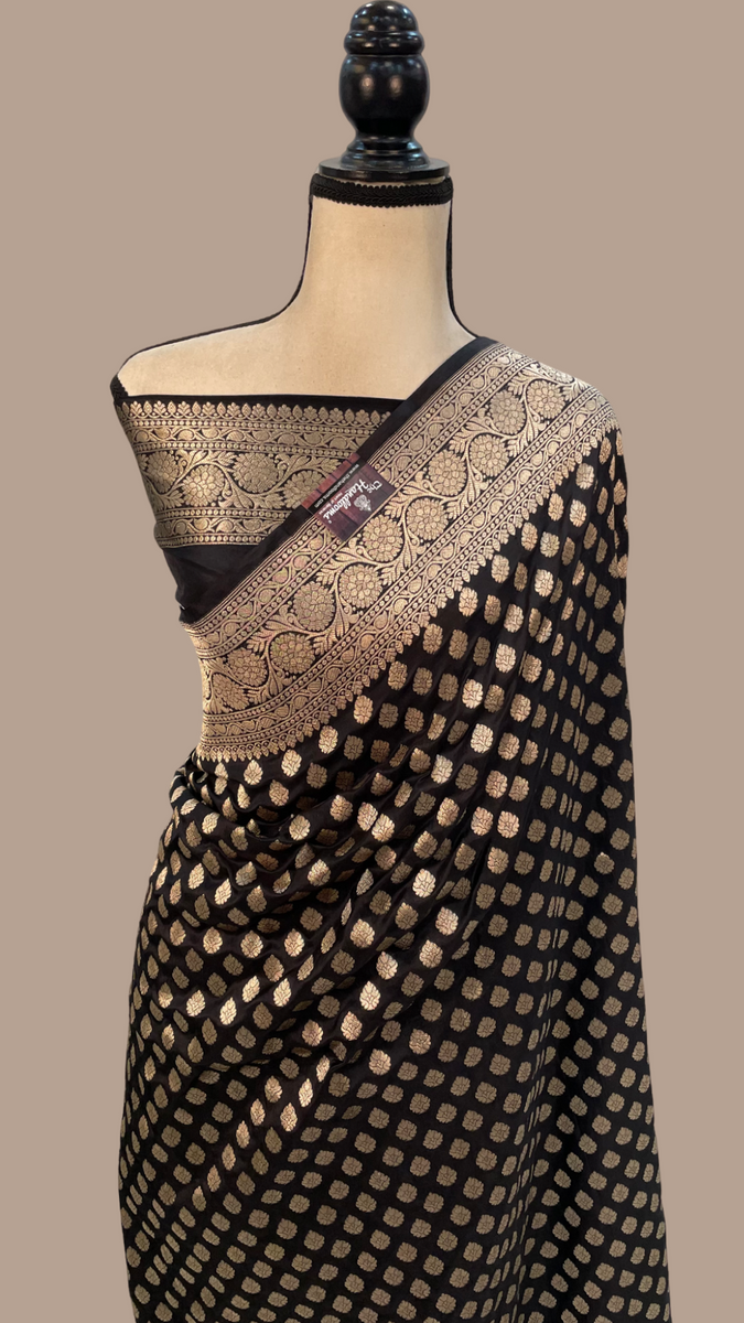 Pure Katan Silk Banarasi Handloom Saree - All over jaal work | The ...