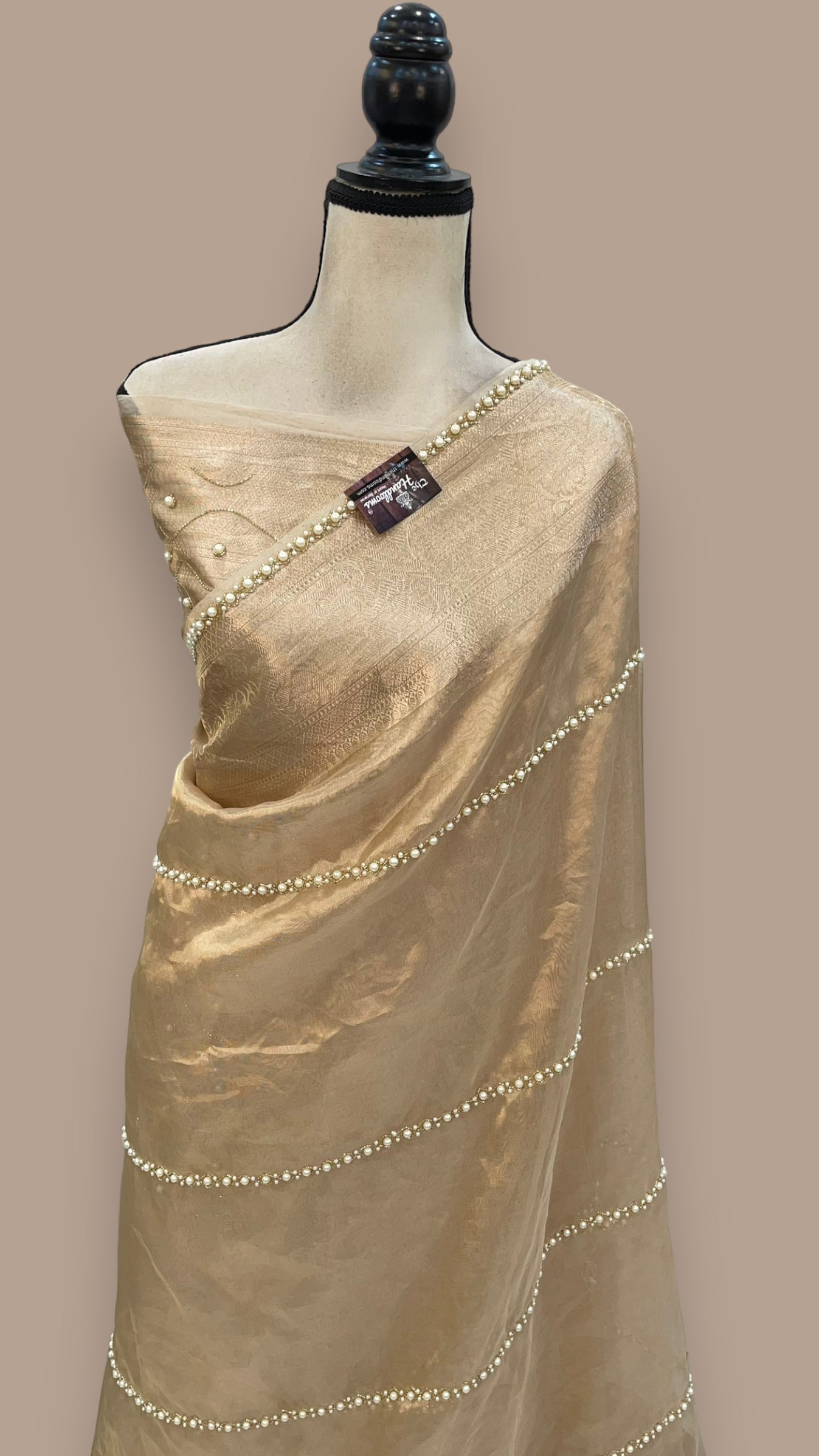 Pure Kora Tissue Handloom Banarasi Saree - Handwork — The Handlooms