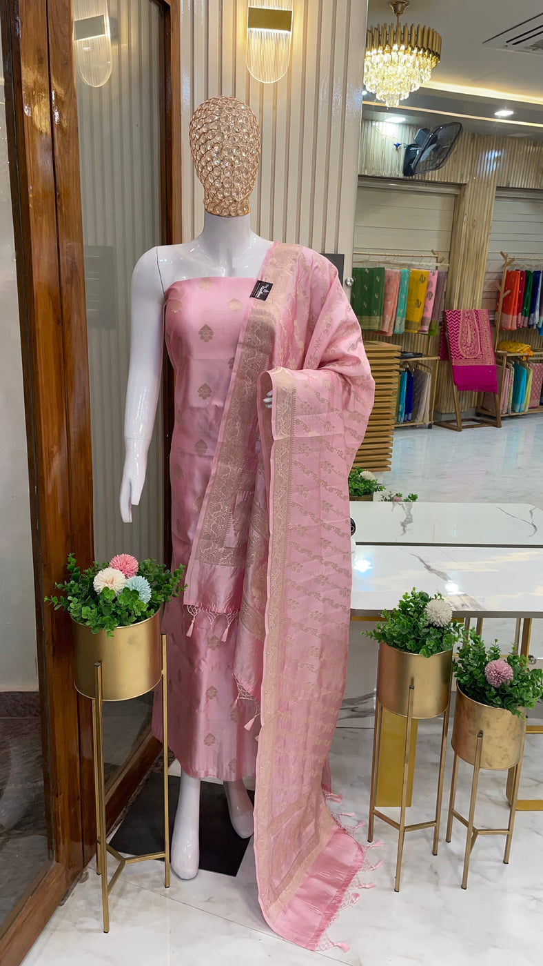 Pure Chiniya Silk Handlooms Banarasi Dress material — The Handlooms