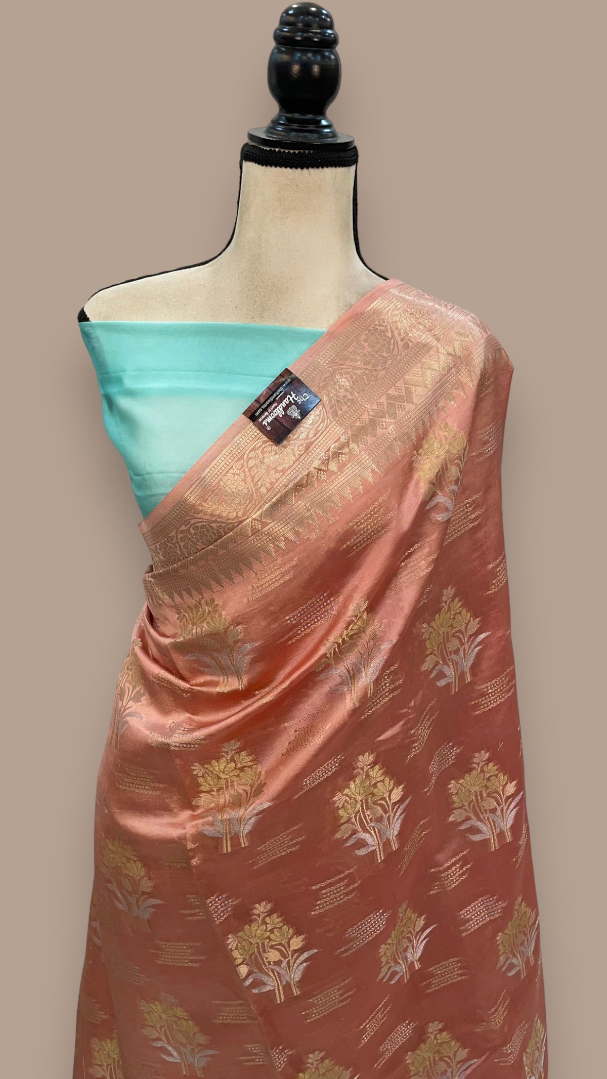 Pure Mango Silk Banarasi Handloom Saree | The Handlooms