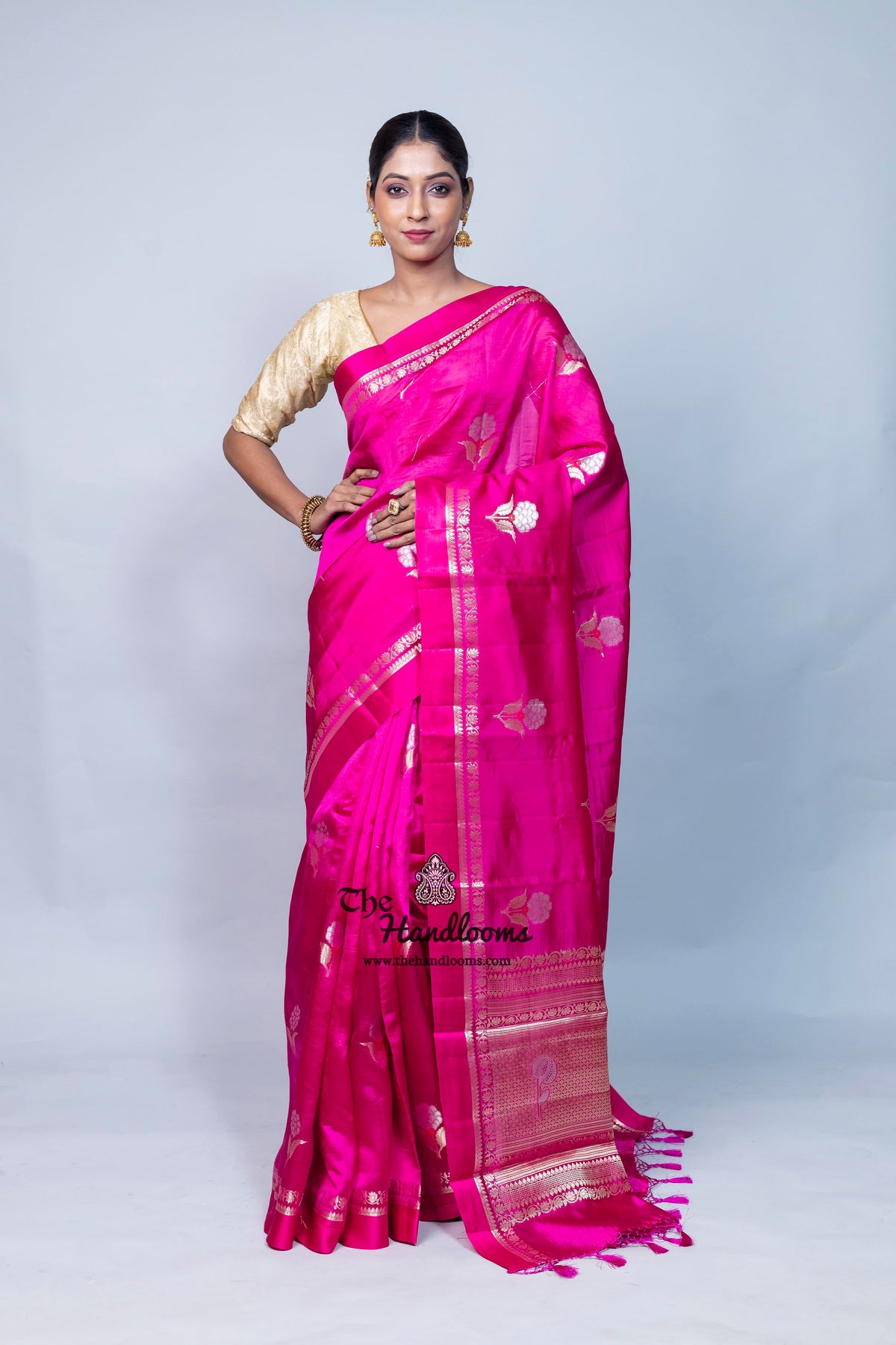Pure Mango Silk Banarasi Handloom Saree — The Handlooms