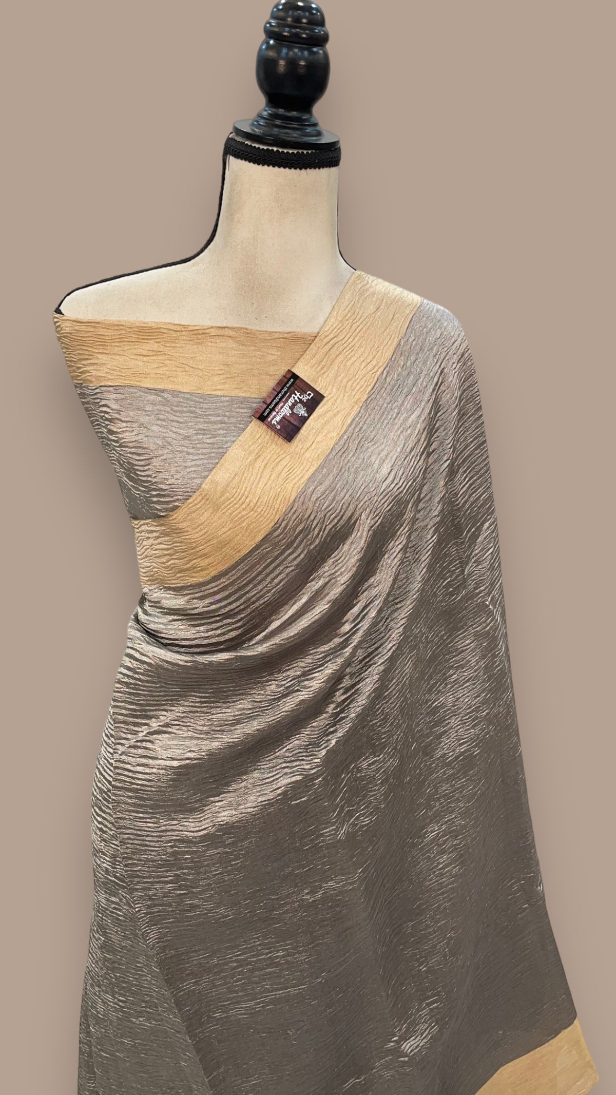 Pure Kora Tissue Crush Handloom Banarasi Saree | The Handlooms