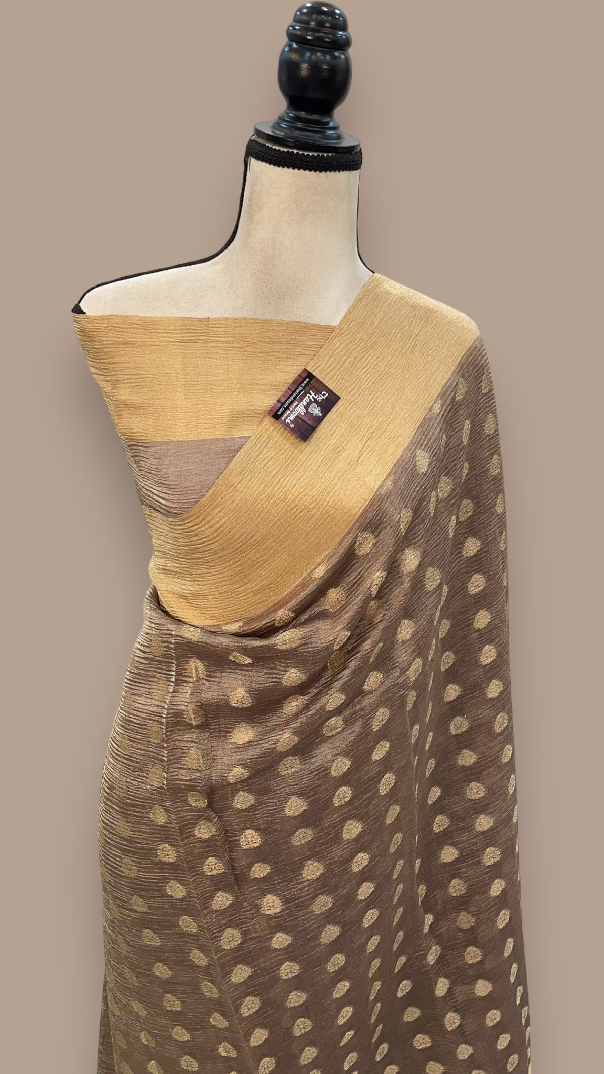 Pure Kora Tissue Crush Handloom Banarasi Saree — The Handlooms