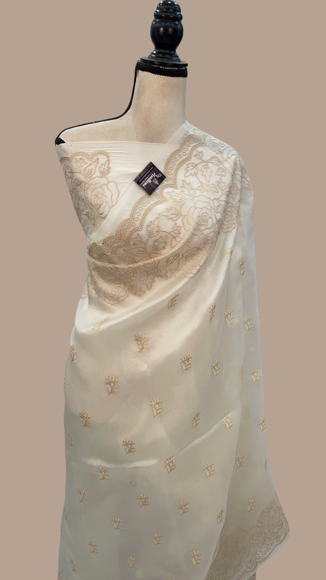 Organza Chikankari Handloom Banarasi Saree | The Handlooms