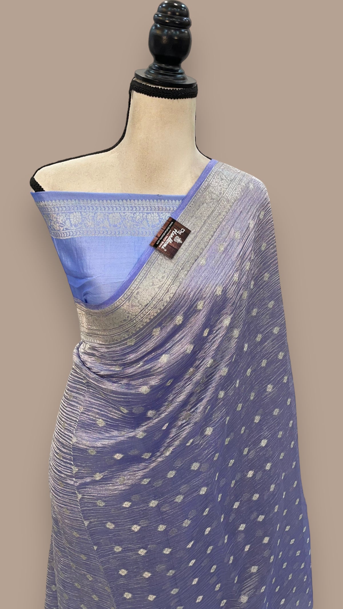 Pure Kora Tissue Crush Handloom Banarasi Saree | The Handlooms