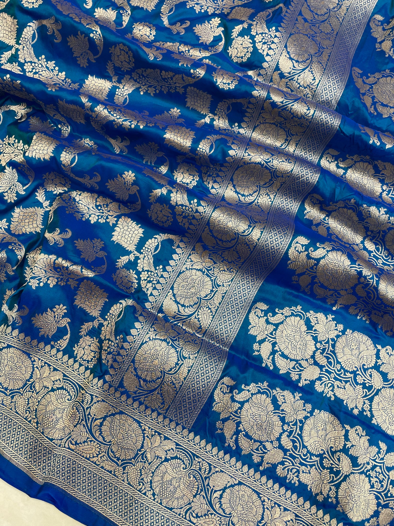 Pure Katan Silk Banarasi Handloom Saree - All Over Jaal Work — The ...