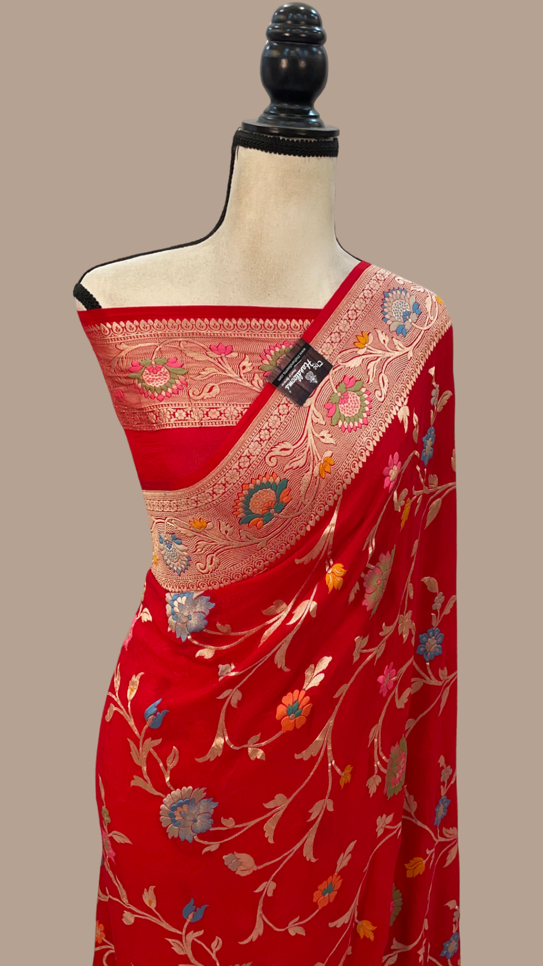 Khaddi Georgette Handloom Banarasi Saree - All over Jaal Work With Mee ...