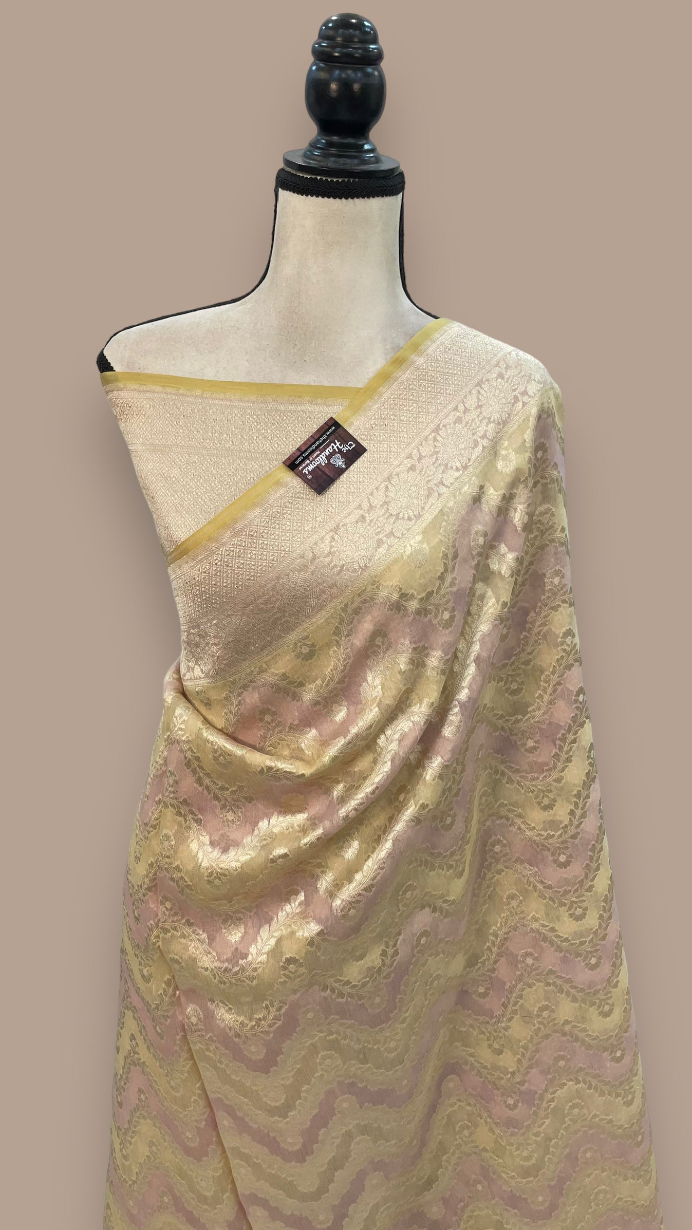 Pure Cotton Banarasi Brocade Handloom Saree — The Handlooms