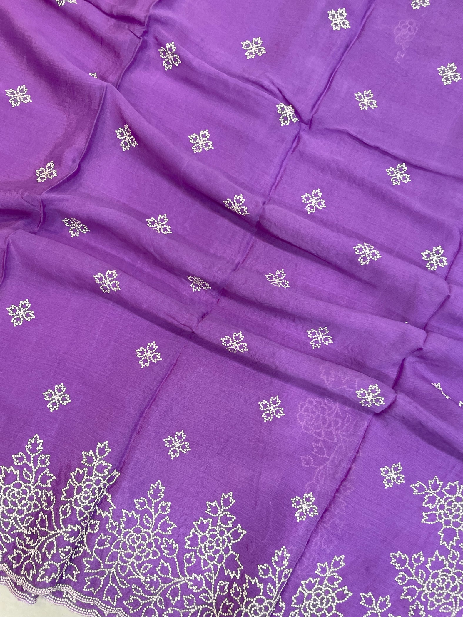 Pure Georgette Chikankari Handloom Banarasi Saree — The Handlooms
