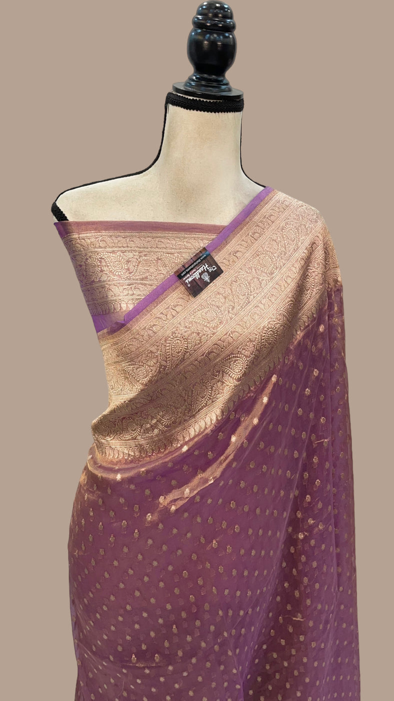 Pure Kora Tissue Handloom Banarasi Saree | The Handlooms