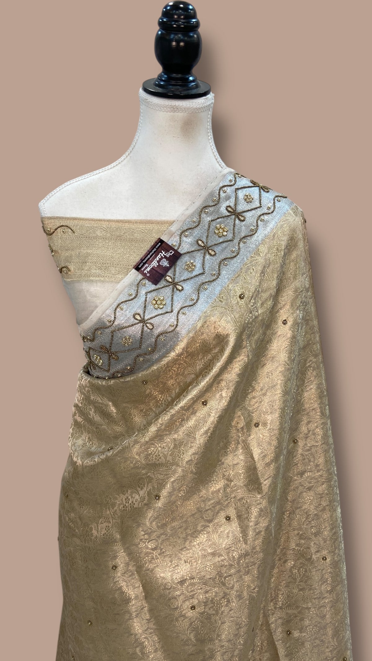 Pure Kora Tissue Handloom Banarasi Saree - Handwork — The Handlooms