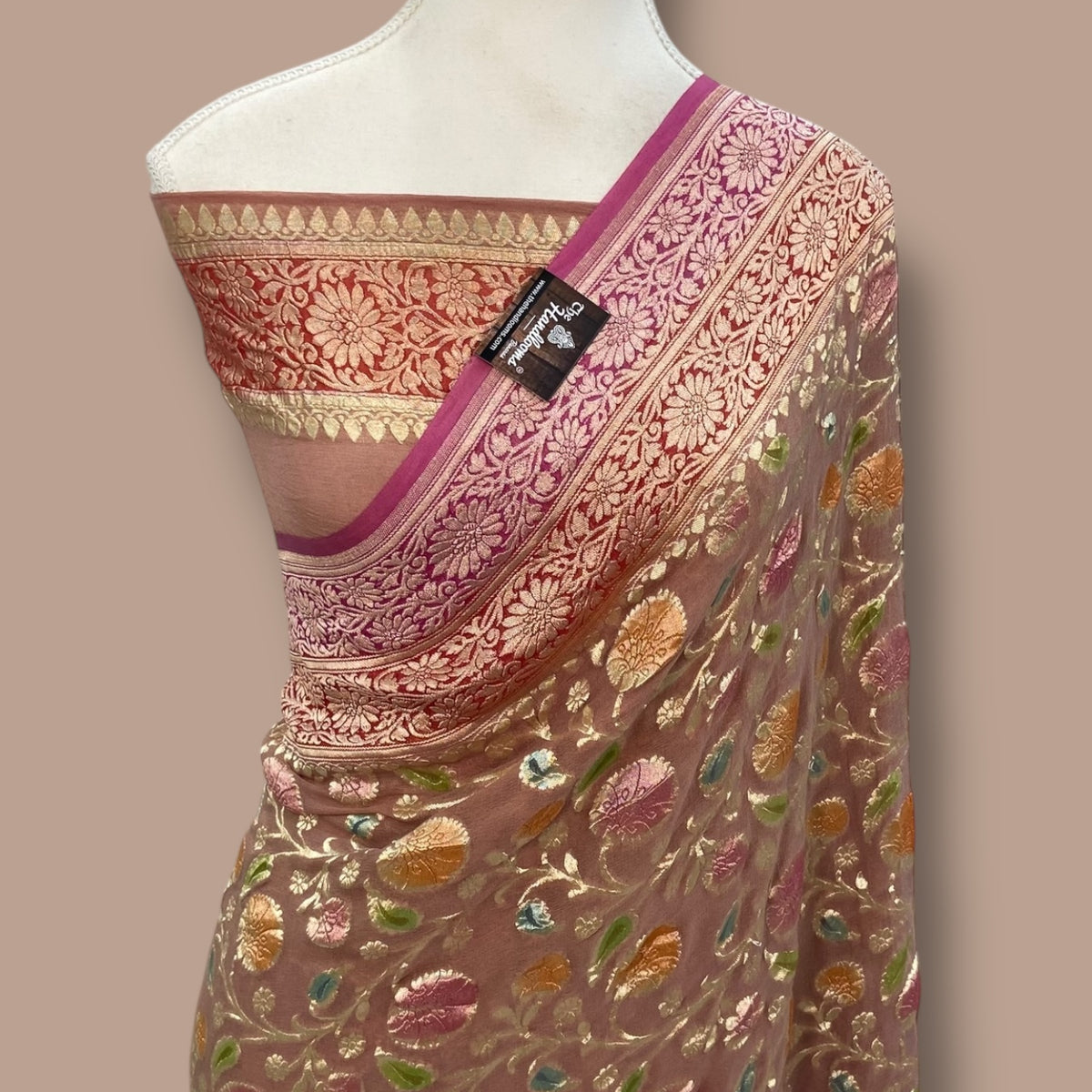 Pure Khaddi Georgette Banarasi Saree - water zari — The Handlooms