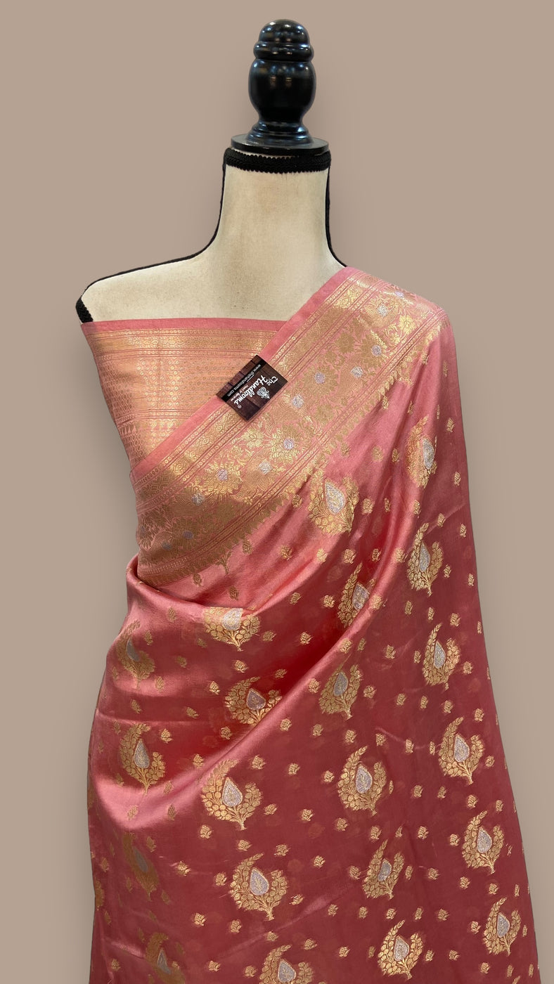 Pure Mango Silk Banarasi Handloom Saree | The Handlooms
