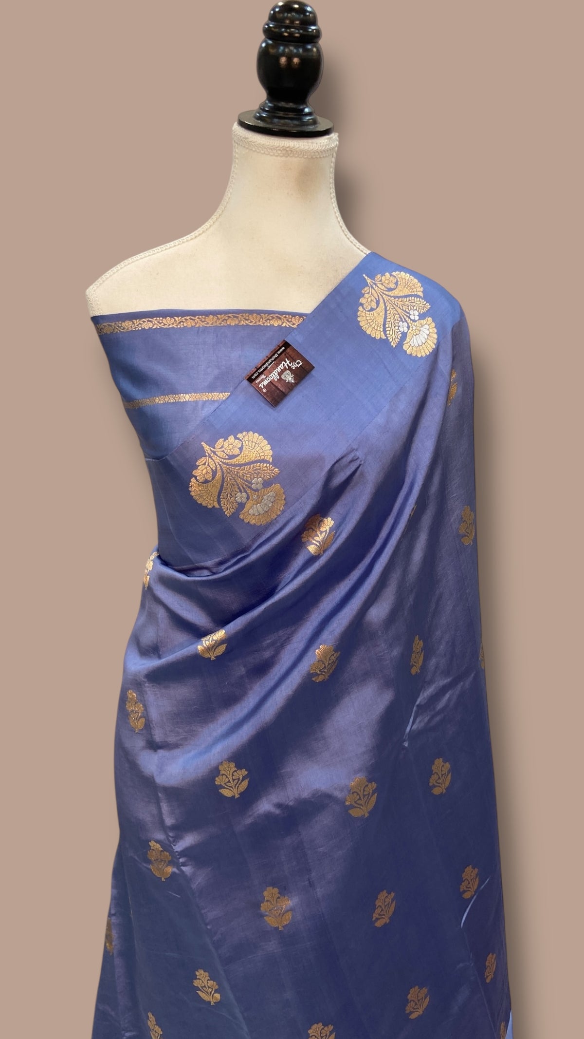 Pure Mango Silk Banarasi Handloom Saree - All over Kadua Motifs — The ...