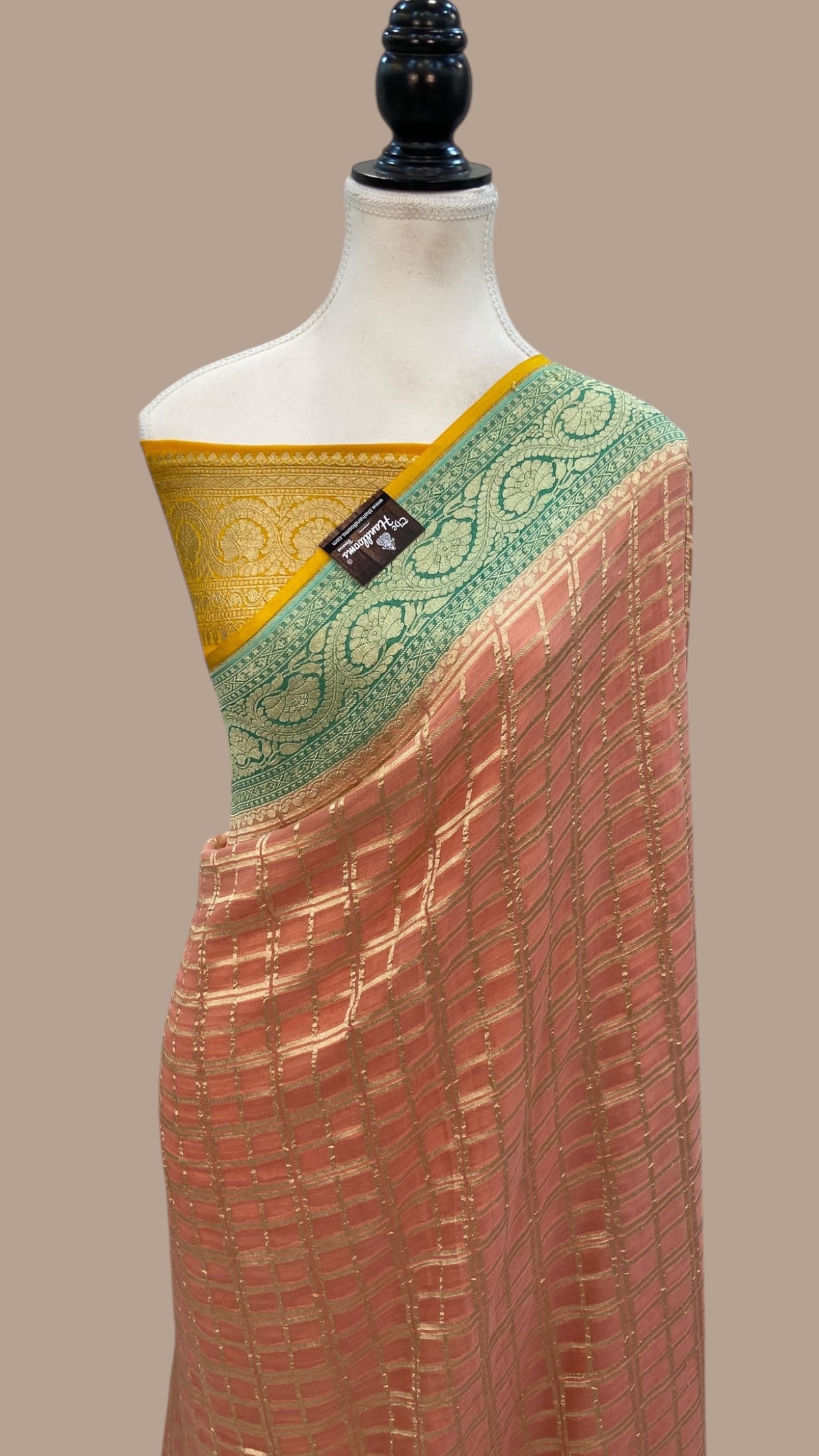 Pure Khaddi Georgette Handloom Banarasi Saree - Water Zari — The Handlooms
