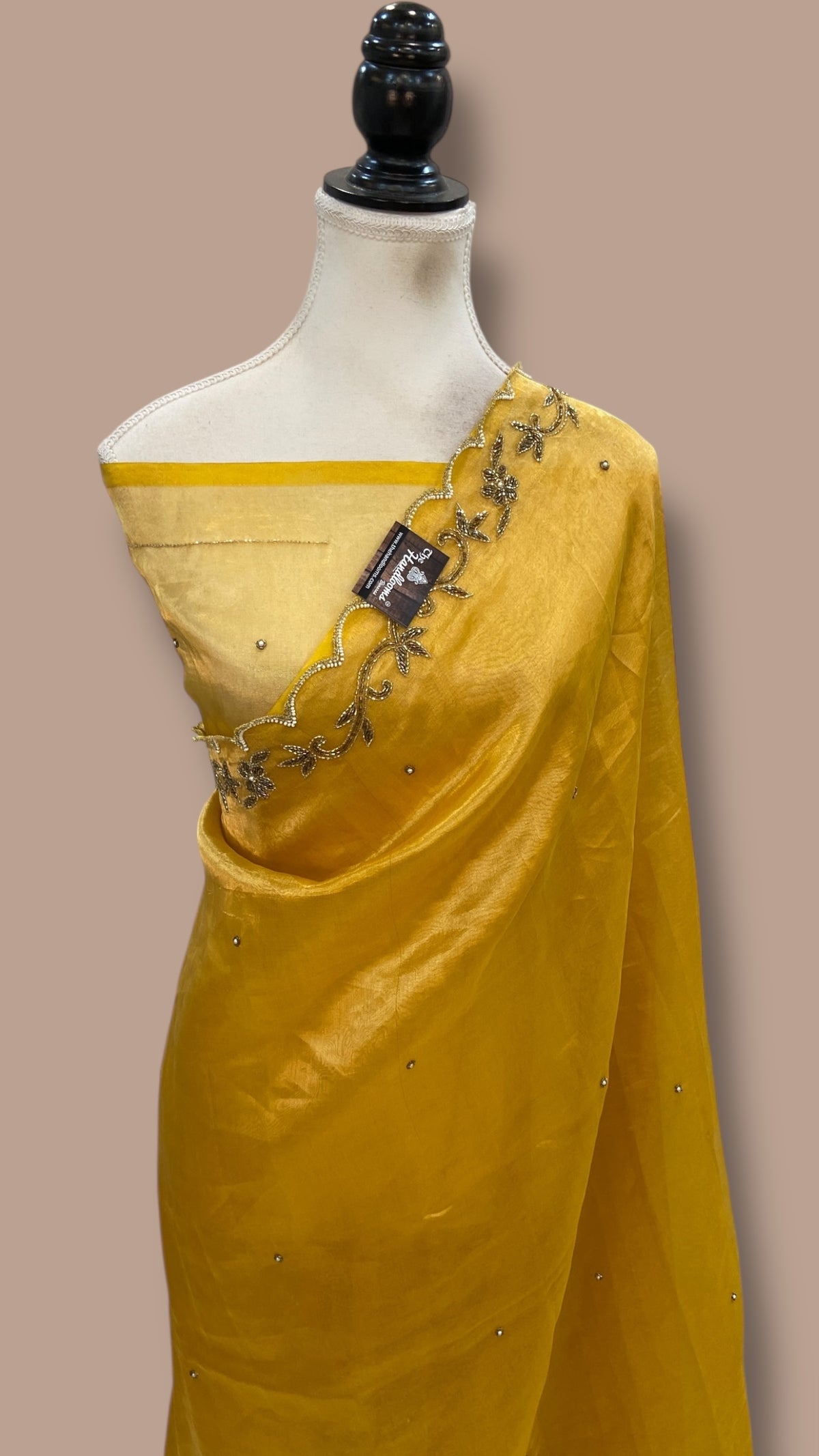 Pure Kora Tissue Handloom Banarasi Saree - Handwork — The Handlooms