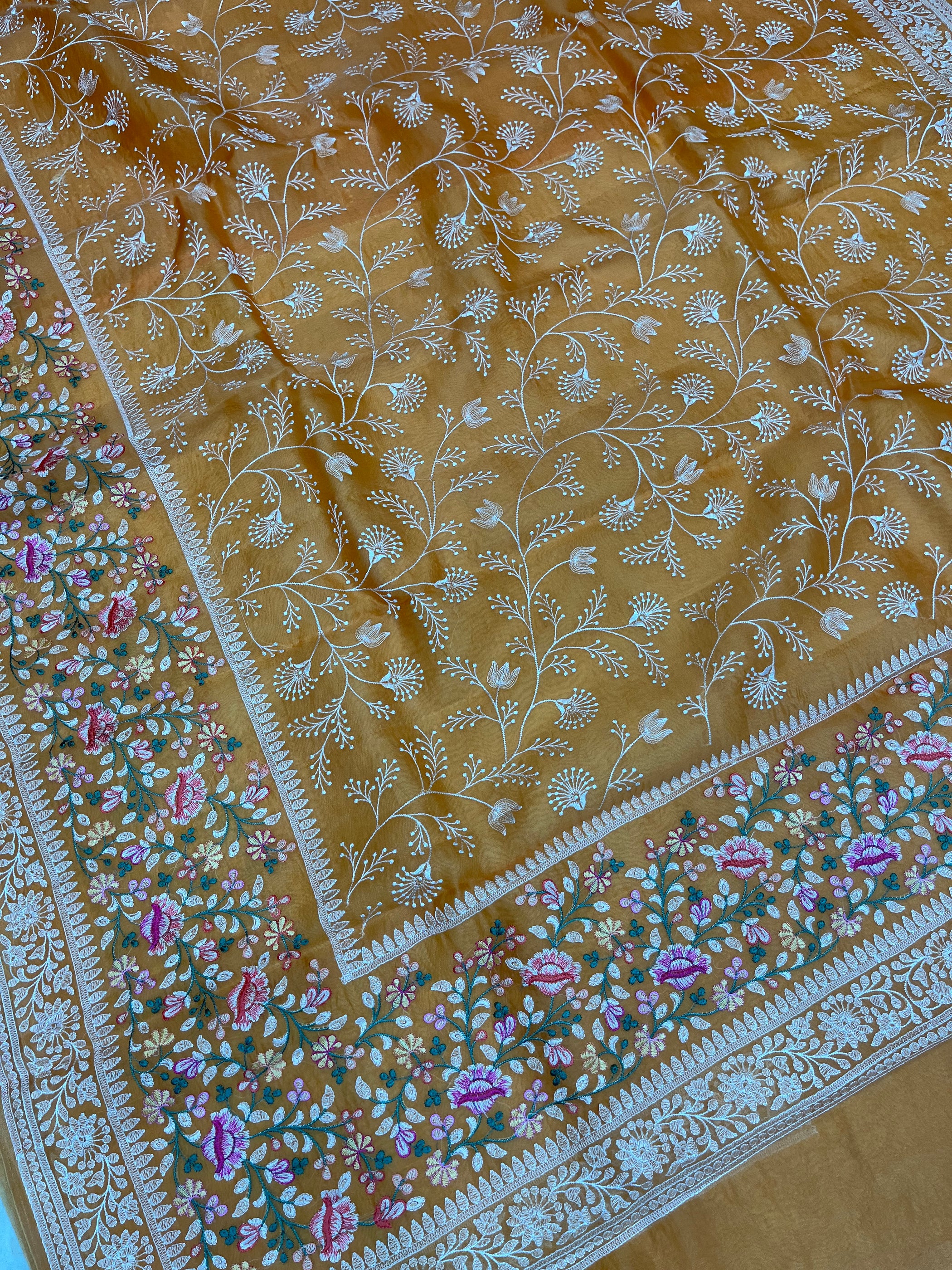 Pure Organza Chikankari Handloom Banarasi Saree | The Handlooms