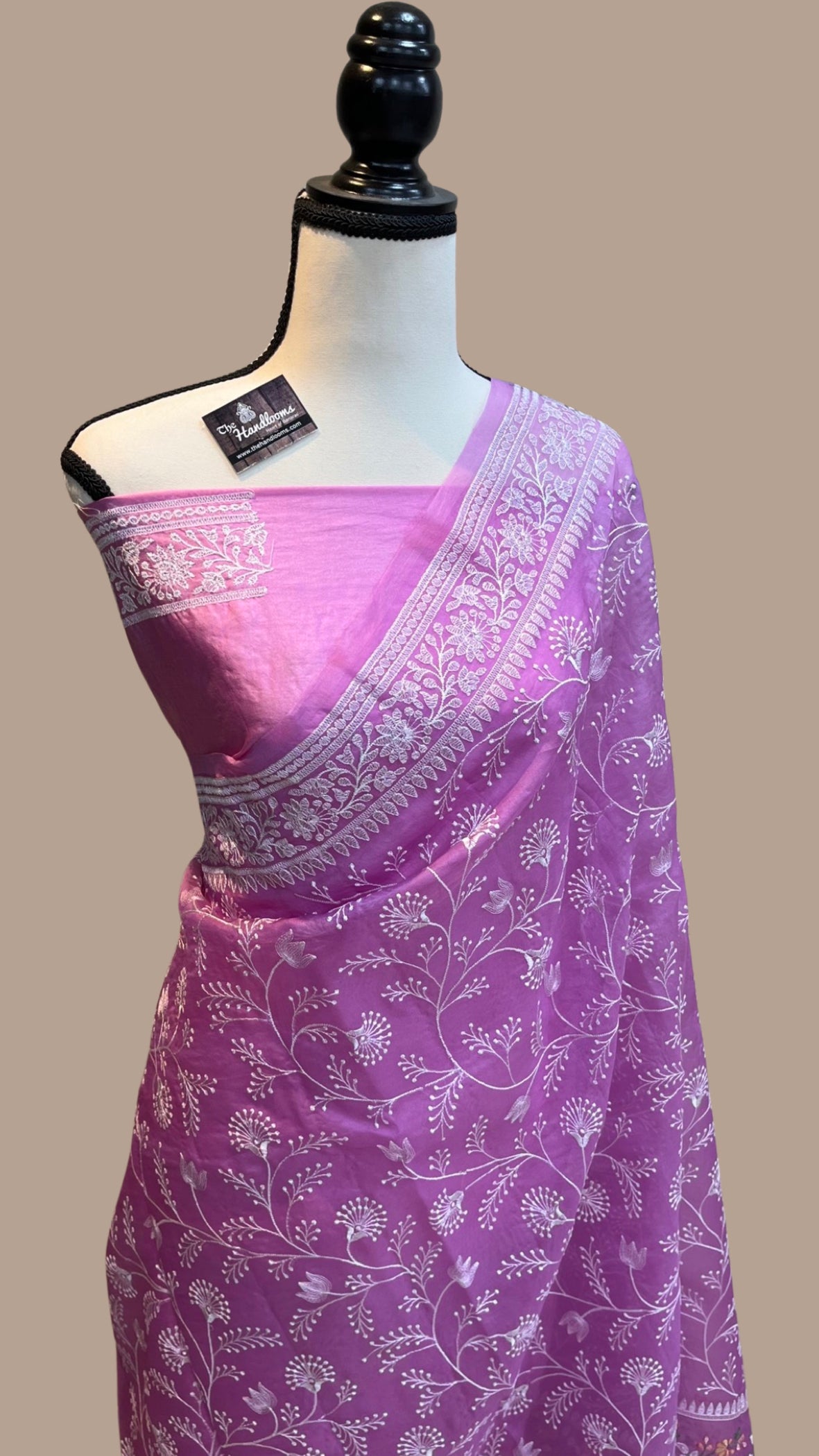 Pure Organza Chikankari Handloom Banarasi Saree | The Handlooms